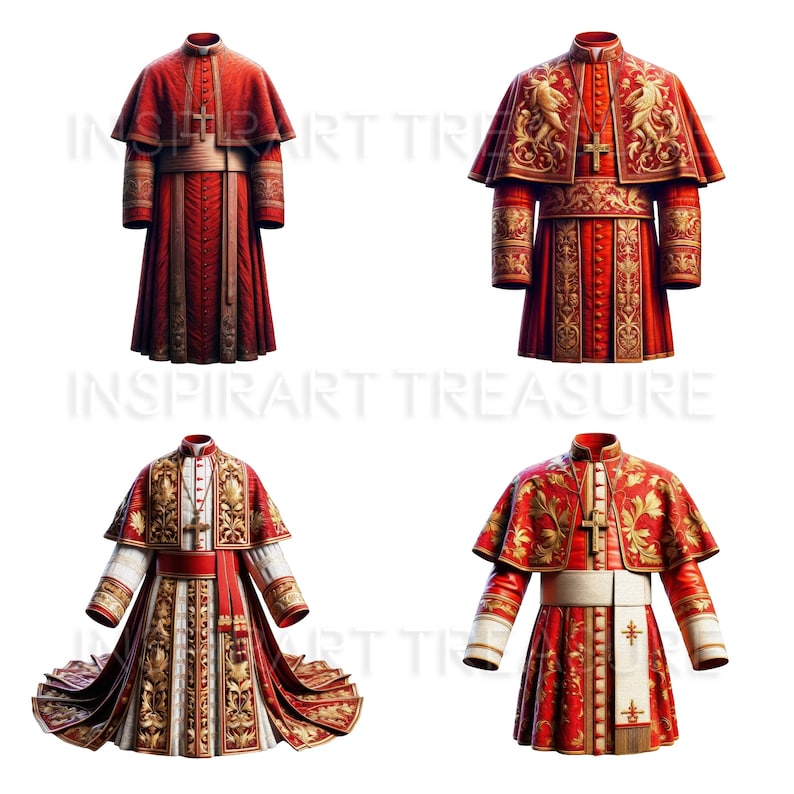 Cardinal Ceremonial Robe Clipart Pope Robe Art Fantasy Priest Dress for ...