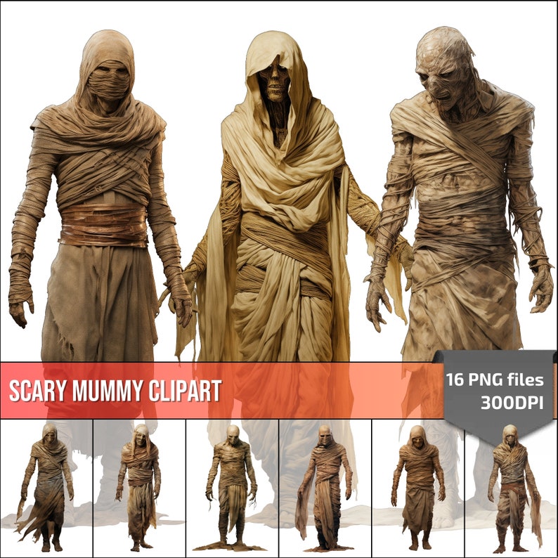 Watercolor Mummy Clipart, Mummy Art PNG Watercolor Fantasy Character ...