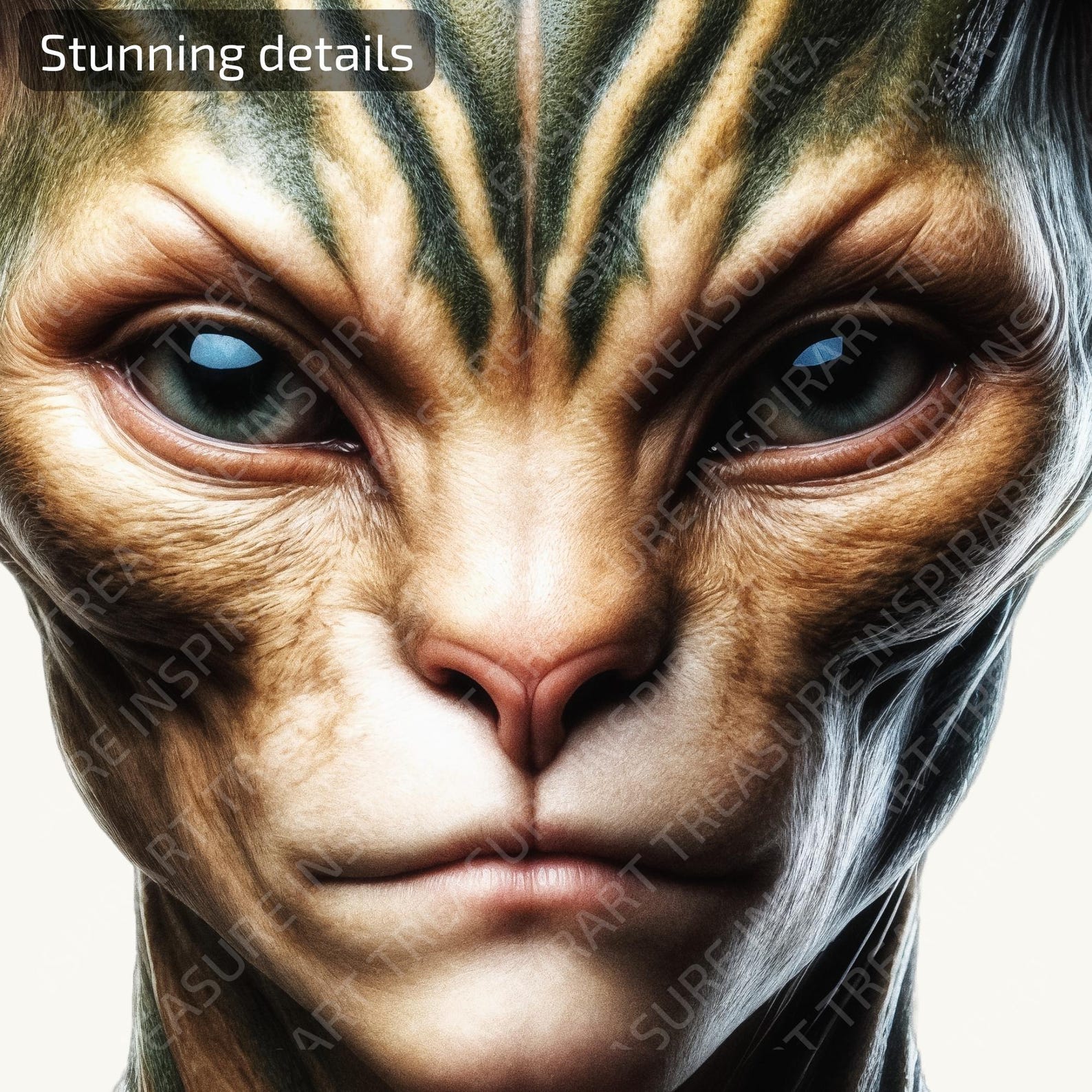 Realistic Alien Portrait Clipart, Alien Hominid Head PNG, Alien Couple ...