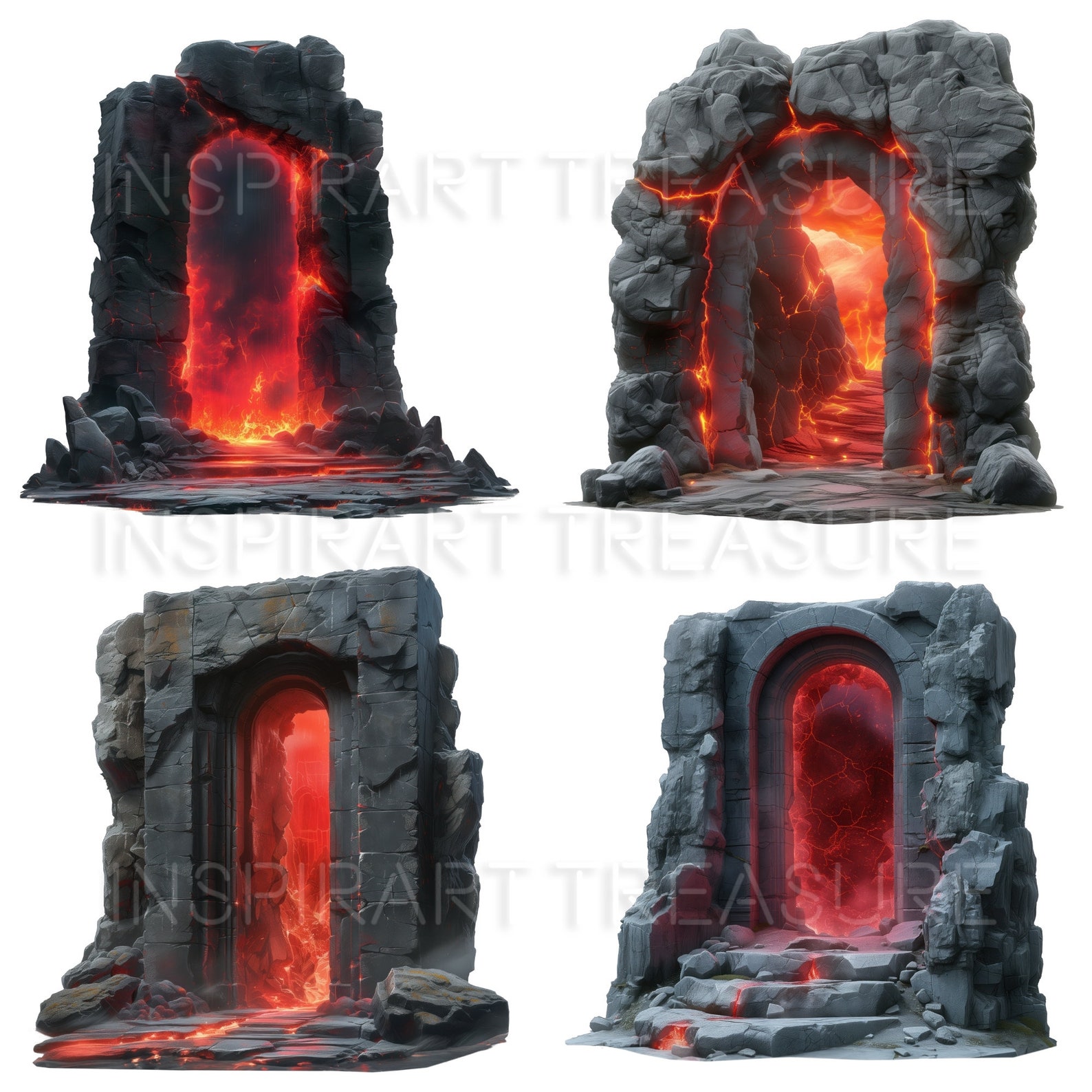 Hell Gate Clipart Print for DIY Projects, Dark Magic Journal Accessory ...