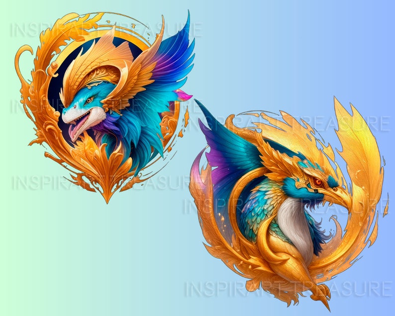 Fantasy Birds Clipart PNG Digital Scrapbook Magic Paper - Etsy