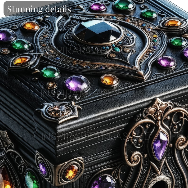 Dark Mystic Box Clipart, Fantasy Travel Box Mystical Gifts PNG Box DIY ...