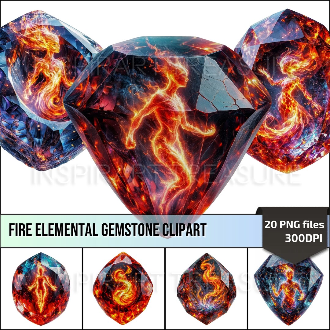 Fire Elemental Gemstone Clipart Fire Element Crystal Gemstones PNG ...