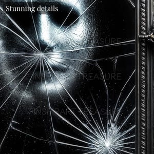 Ghost in the Mirror Clipart Printable Spooky Ornate Frame Mirror ...