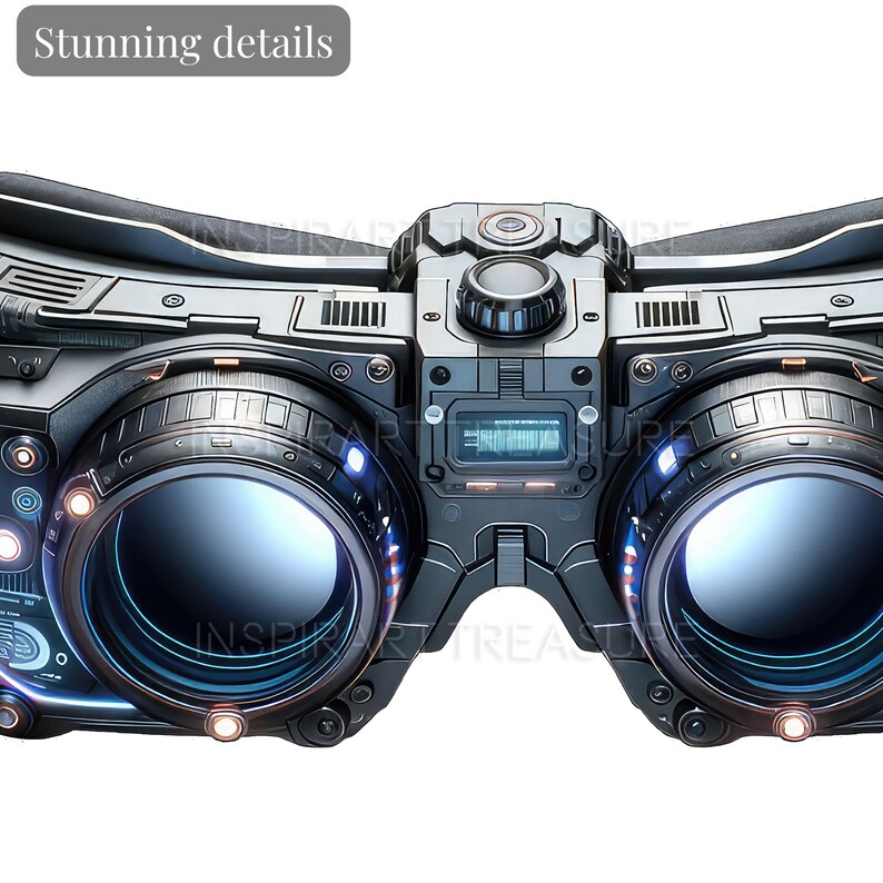 Sci-fi Eyewear Clipart Futuristic Goggle Pngs Gadgets Junk Journal Page Digital Scrapbook Paper ...