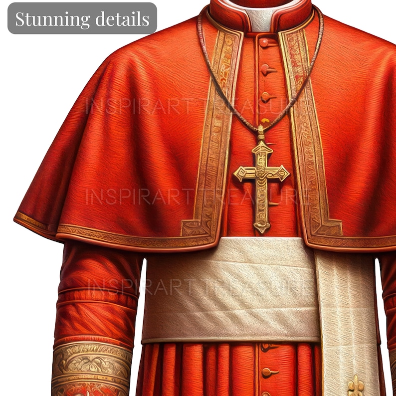 Cardinal Ceremonial Robe Clipart Pope Robe Art Fantasy Priest Dress for ...