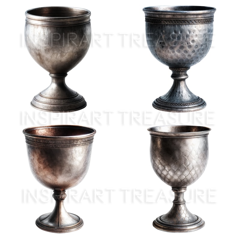 Fantasy Metal Wine Goblet Clipart PNG Realistic Metal Wine Cup Design ...
