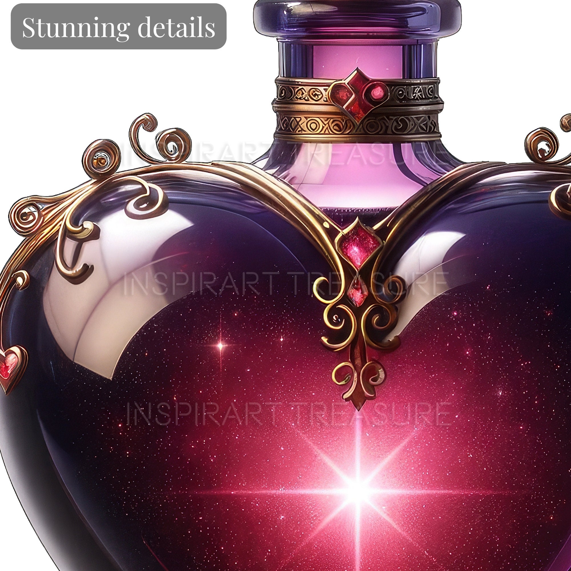 Whimsical Love Potion Bottle Clipart, Magical Potion Bottle, Digital ...