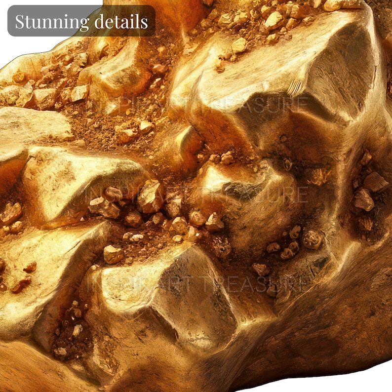 Raw Gold Clipart Mining Art Collection, Nugget Gold Clipart, Perfect ...