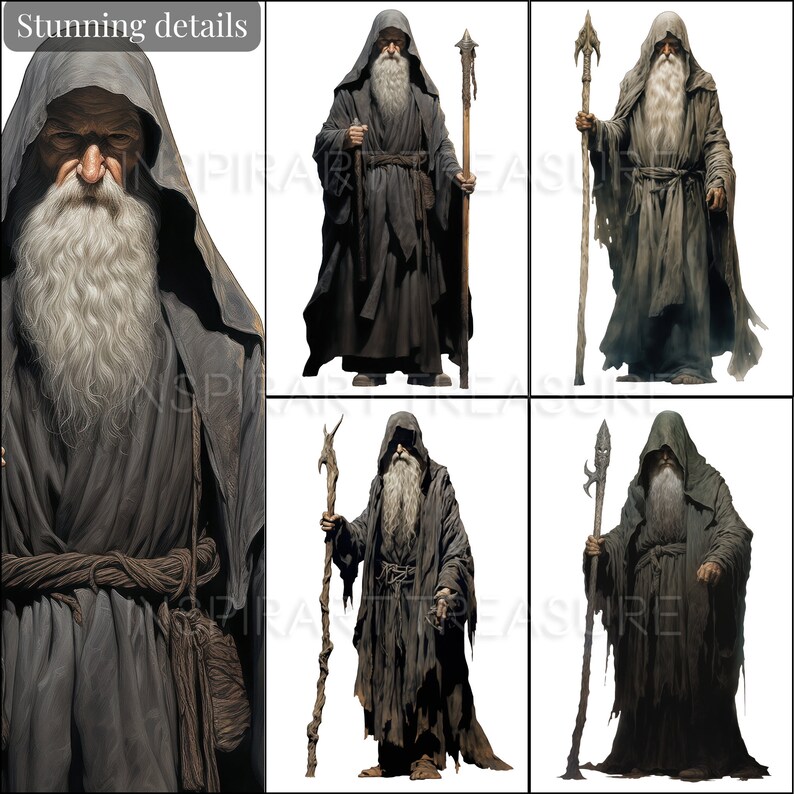 Witchcraft Kit Fantasy Wizard Clipart, Mystical Mage Watercolor Wiccan ...
