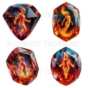 Fire Elemental Gemstone Clipart Fire Element Crystal Gemstones PNG ...
