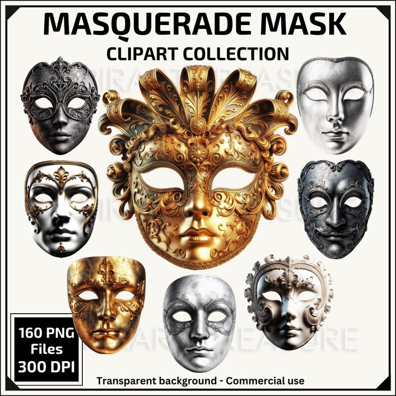 Victorian Masquerade Mask PNG Clipart Collection Printable Carnival ...