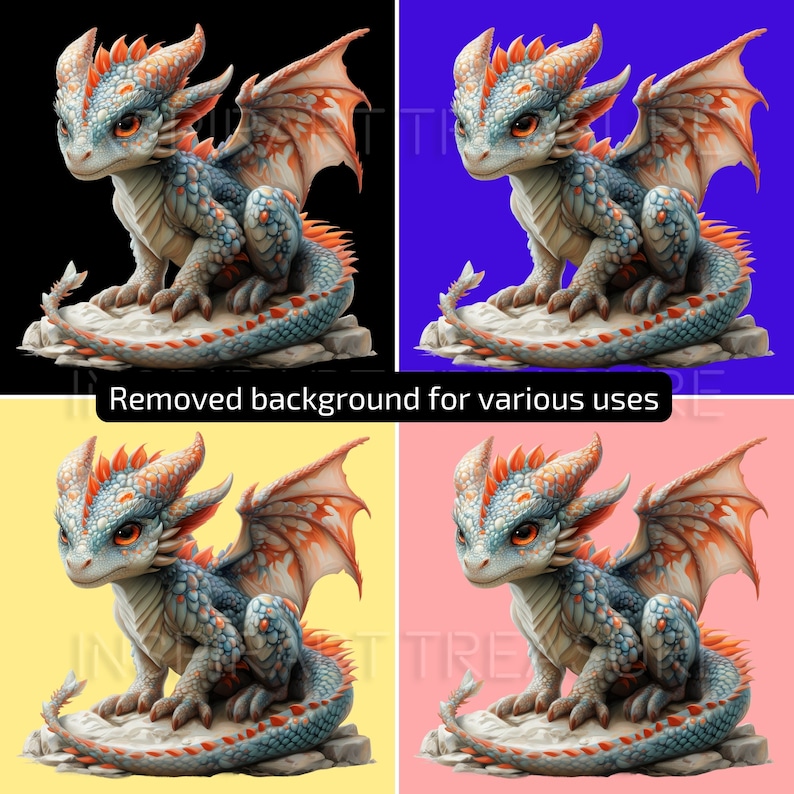 Fantasy Dragon Clipart, Enchanted Magical Dragons Art, Mythical ...
