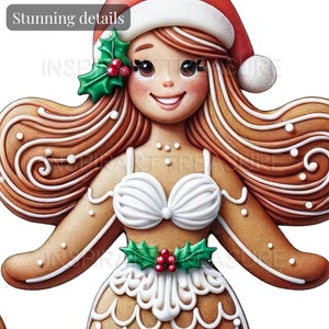 Christmas Gingerbread Mermaid Clipart, Gingerbread Girl, Sea-inspired ...
