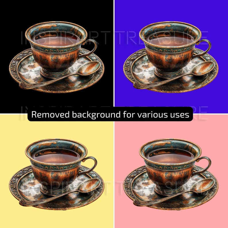 Fantasy Tea Set Clipart, Pretty Medieval Tea Party Cup Bulk Art ...