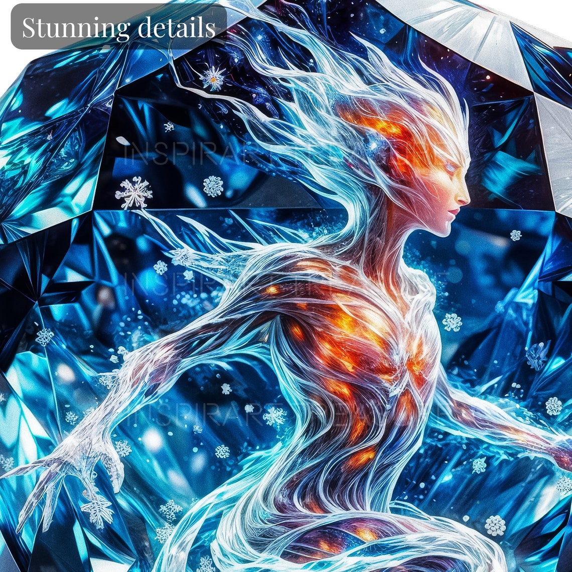 Ice Elemental Gemstone Clipart, Frozen Elements Crystal Gemstones PNG ...