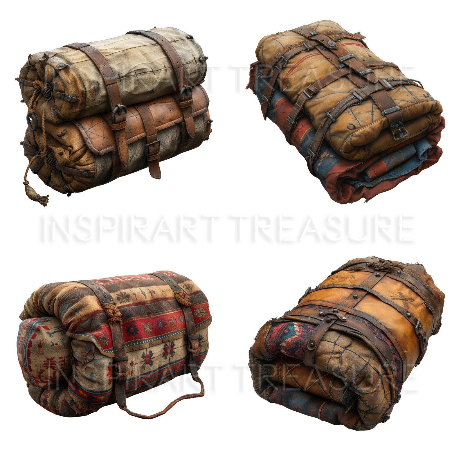Rolled Travel Sleeping Bag Clipart, Bushcraft Bedroll for DIY Projects ...