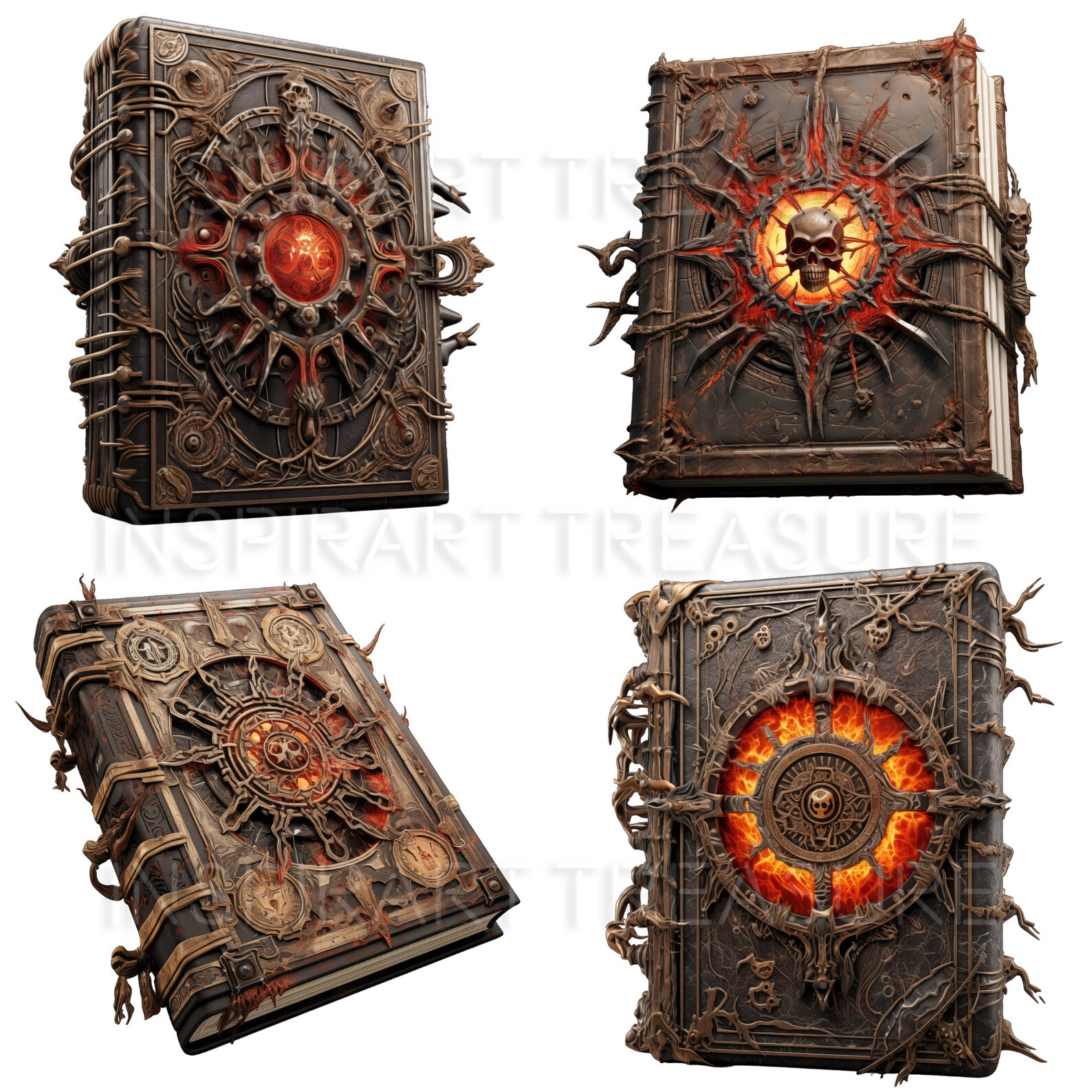 Printable Magic Spellbook 03, Fantasy Witchcraft Clipart, Digital ...