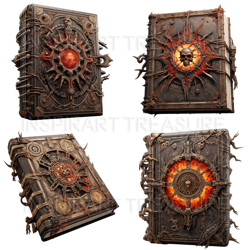 Printable Magic Spellbook 03, Fantasy Witchcraft Clipart, Digital ...