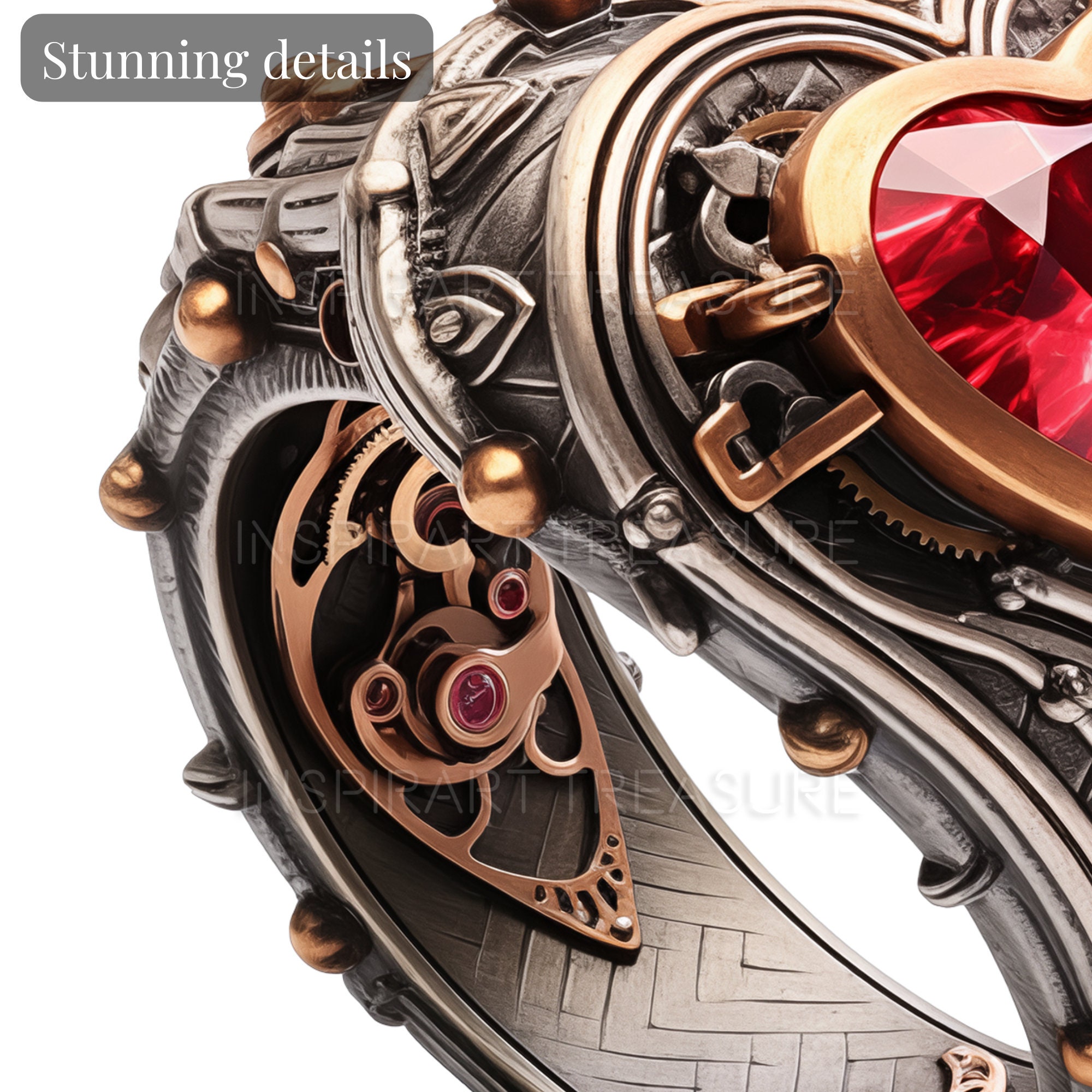 Magical Heart Rings Clipart, Elven Fairy Tale Bundle, Digital Scrapbook ...