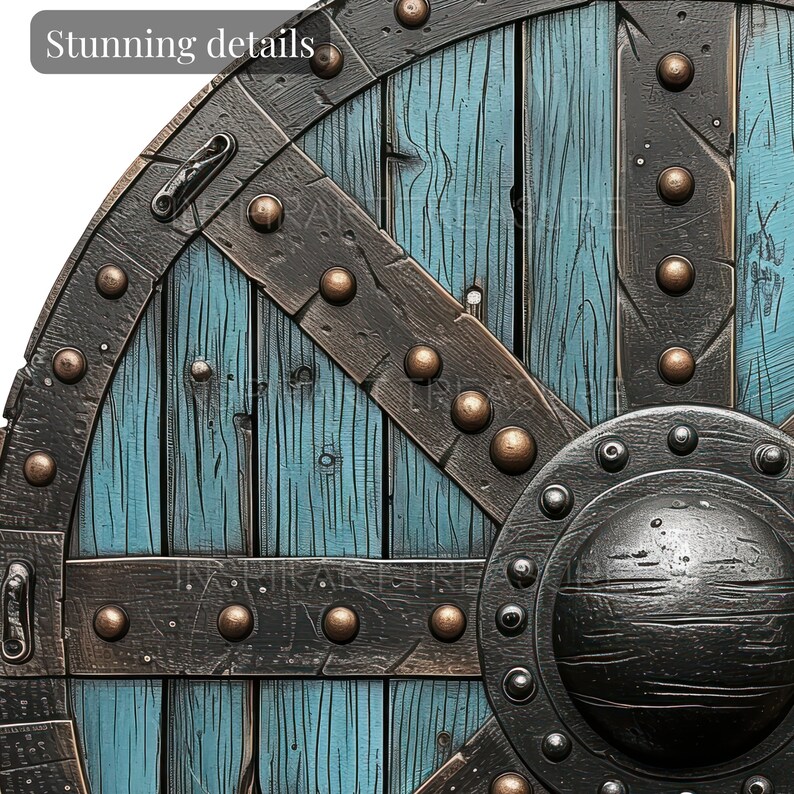 Viking Shields Clipart, Medieval Wooden Round Shield PNG for DIY ...