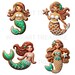 Christmas Gingerbread Mermaid Clipart, Gingerbread Girl, Sea-inspired ...