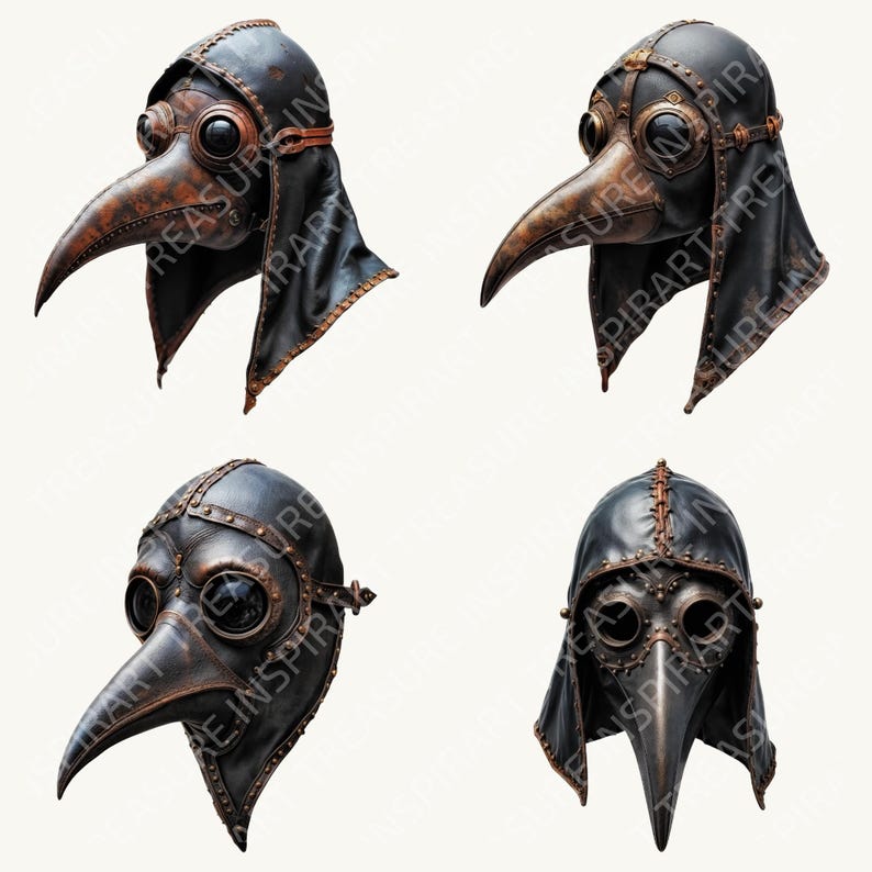 Black Plague Doctor Mask PNG Clipart Printable Leather Plague Mask PNG ...