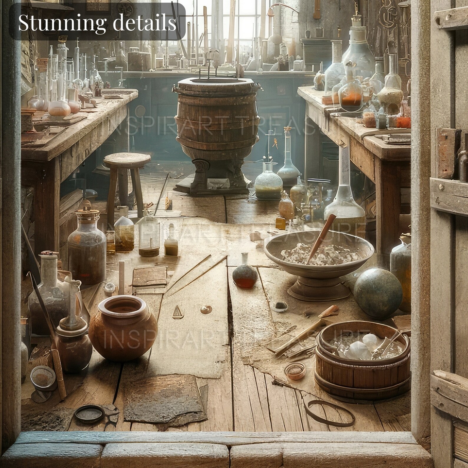 Alchemy Laboratory Clipart, Enchanting Wiccan Art, Ancient Mystic Lab ...
