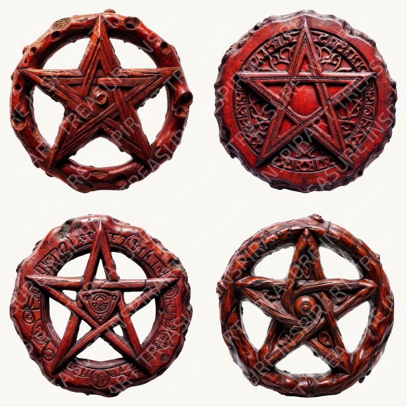 Wiccan Wood Pentagram PNG Clipart Printable Ritual Item PNG Mystical ...