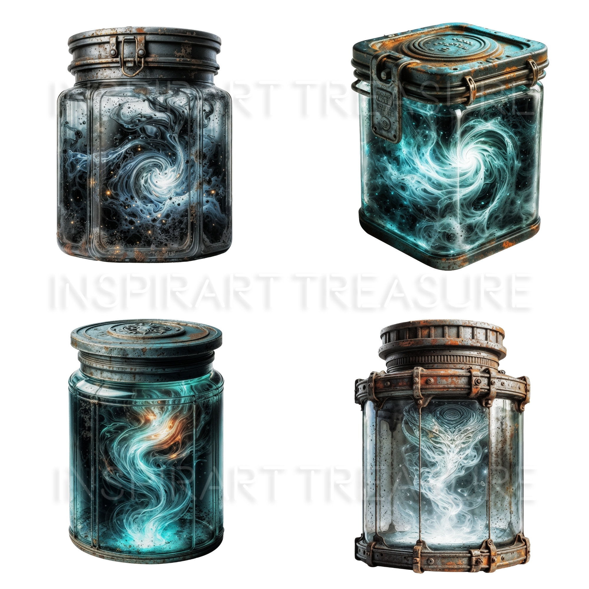 Mysterious Substance Container PNG Graphic, Antique Apothecary Jar ...