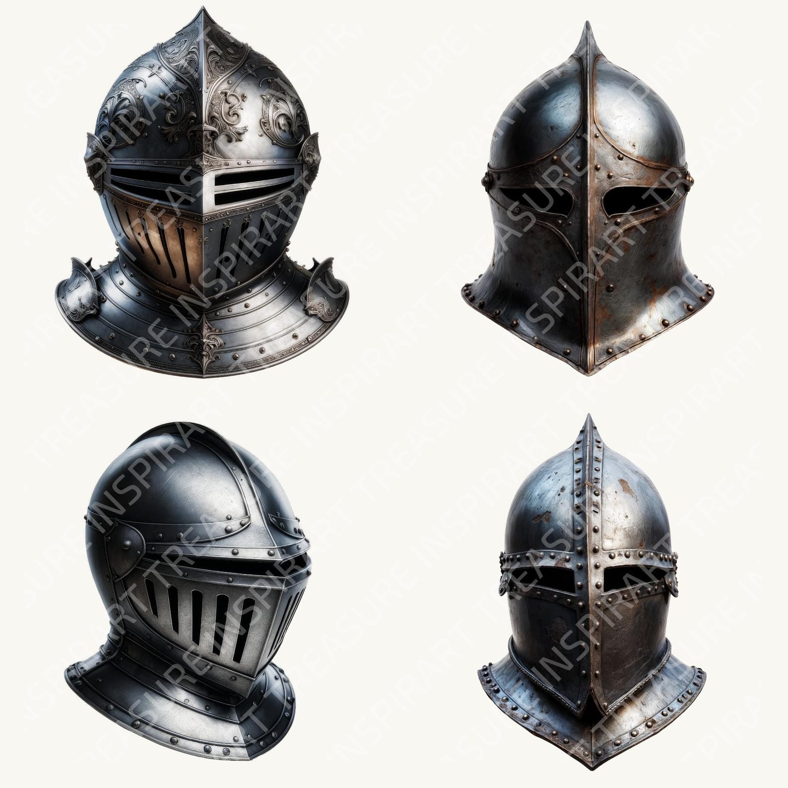 Fantasy Medieval Helmet Clipart Iron Warrior Helmet PNG Printable ...