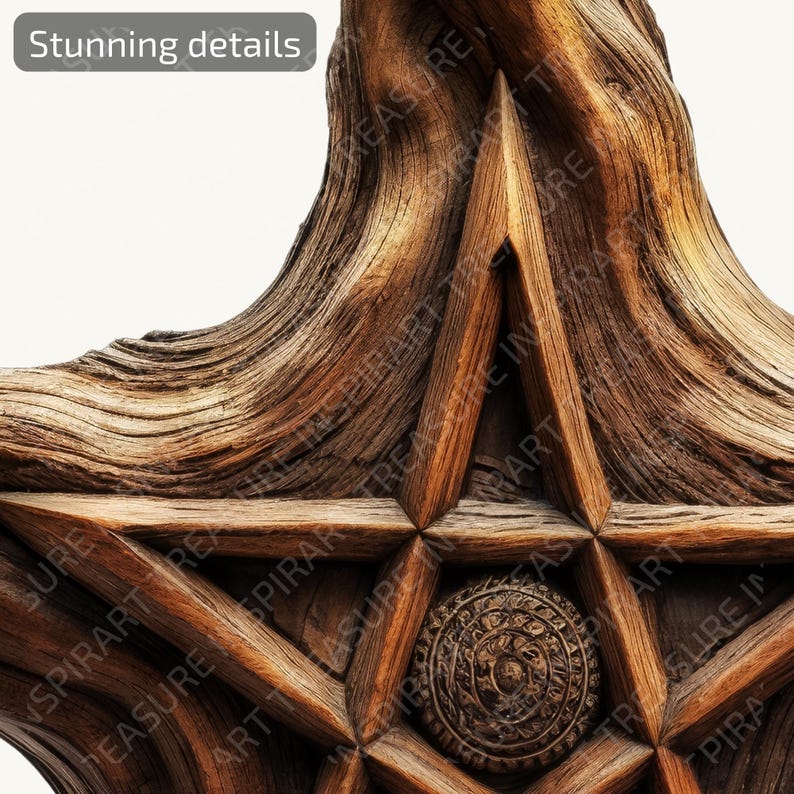 Wiccan Wood Pentagram PNG Clipart Printable Ritual Item PNG Mystical ...