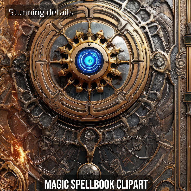 DND Spellbook Clipart Bundle Dark Witch Spellbook Wicca Kit Magic Book ...