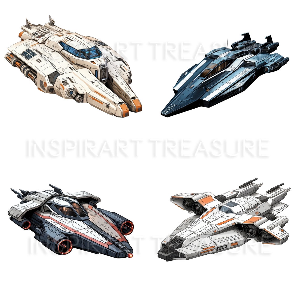 Watercolor Spaceship Clipart Spaceship Junk Journal Page, Digital ...