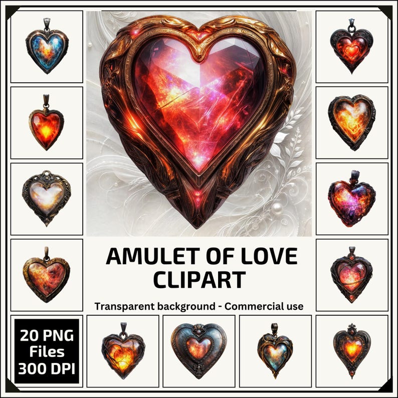 Magical Love Amulet PNG Heart Amulet of Pure Love Colorful PNG, Heart ...