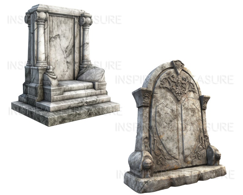 Antique Headstone Clipart, Vintage Graveyard Imagery, Ideal for ...