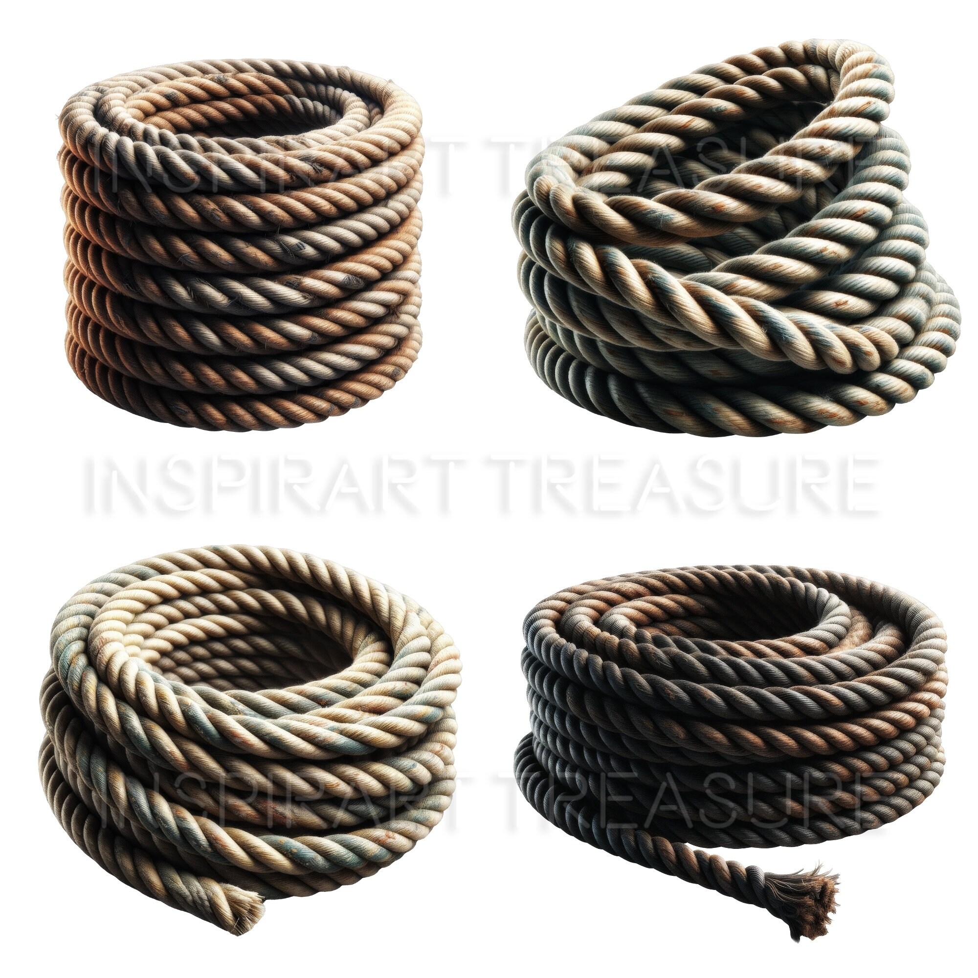 Rustic Climbing Rope Clipart, Climber Gear PNG Kit, Outdoor Adventure ...