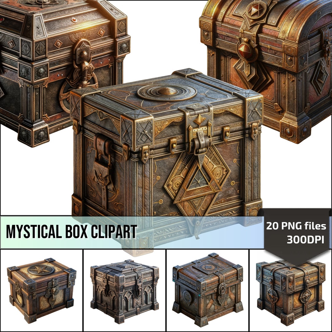 Mystical Box Clipart, Fantasy Travel Box Mystical Gifts PNG Box, DIY ...