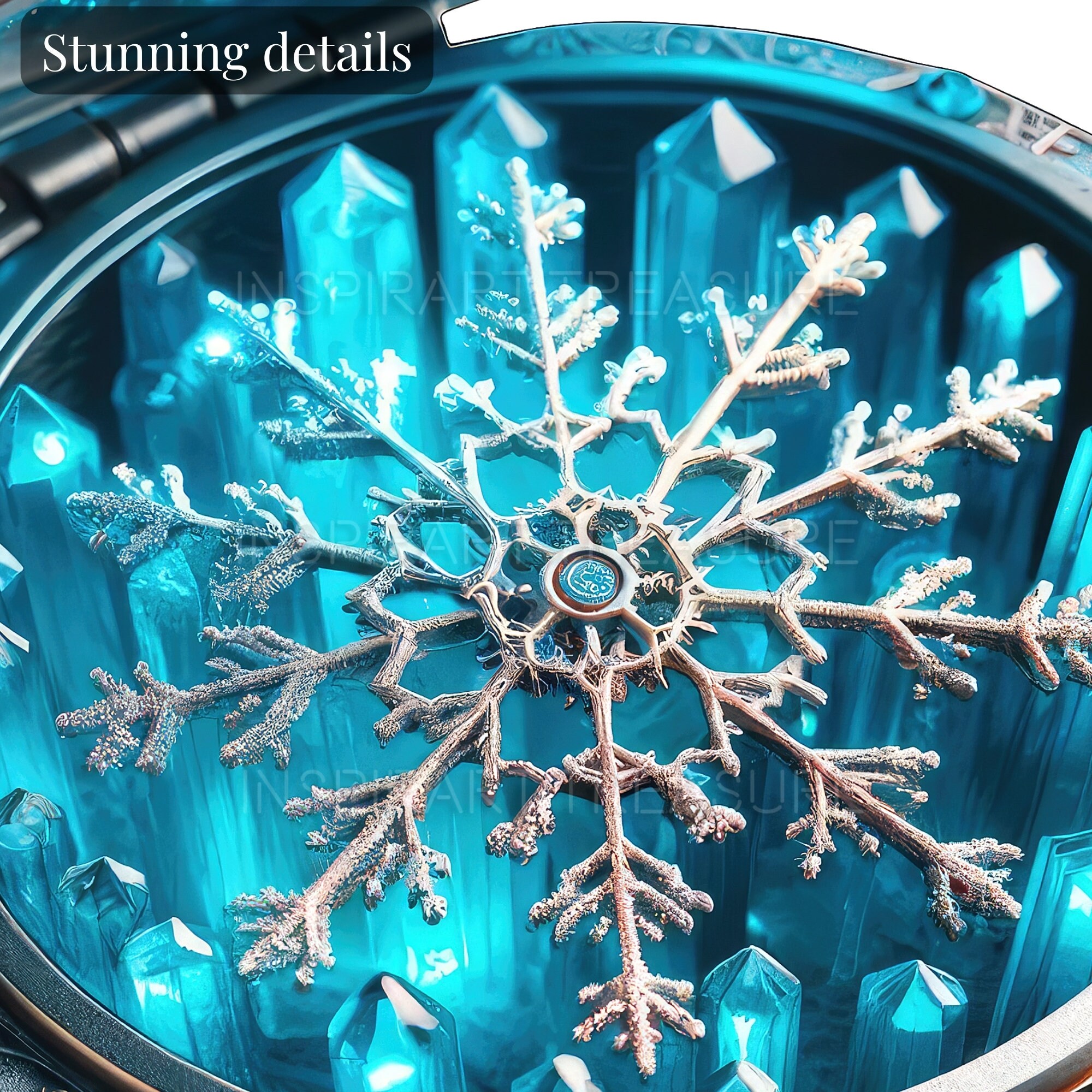 Enchanted Frost Locket Clipart, Enchanted Snowflake Digital Art ...