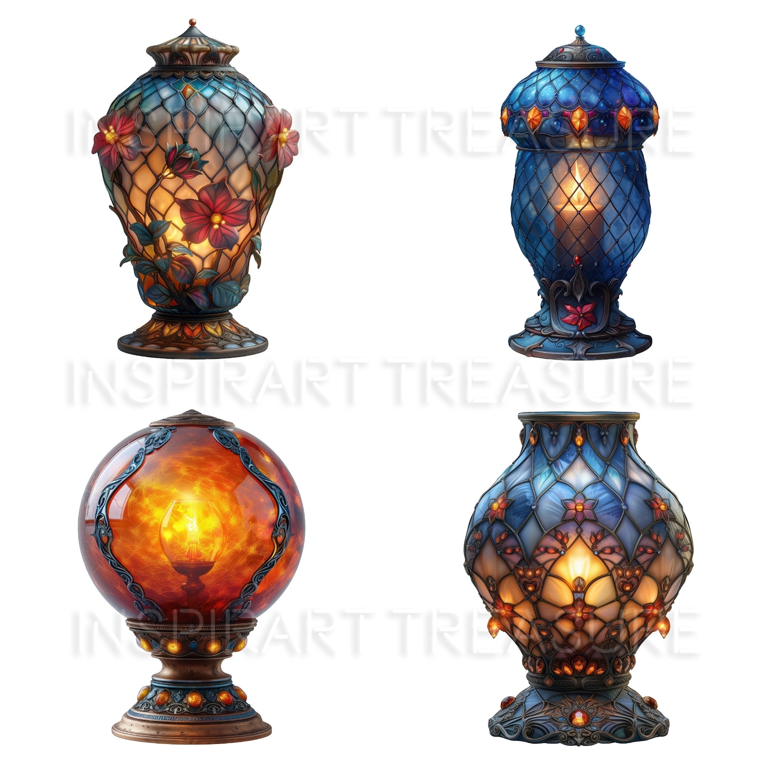 Fairy Lamp Clipart, Fantasy Desk Lamp Lantern PNG for DIY Projects Nad ...