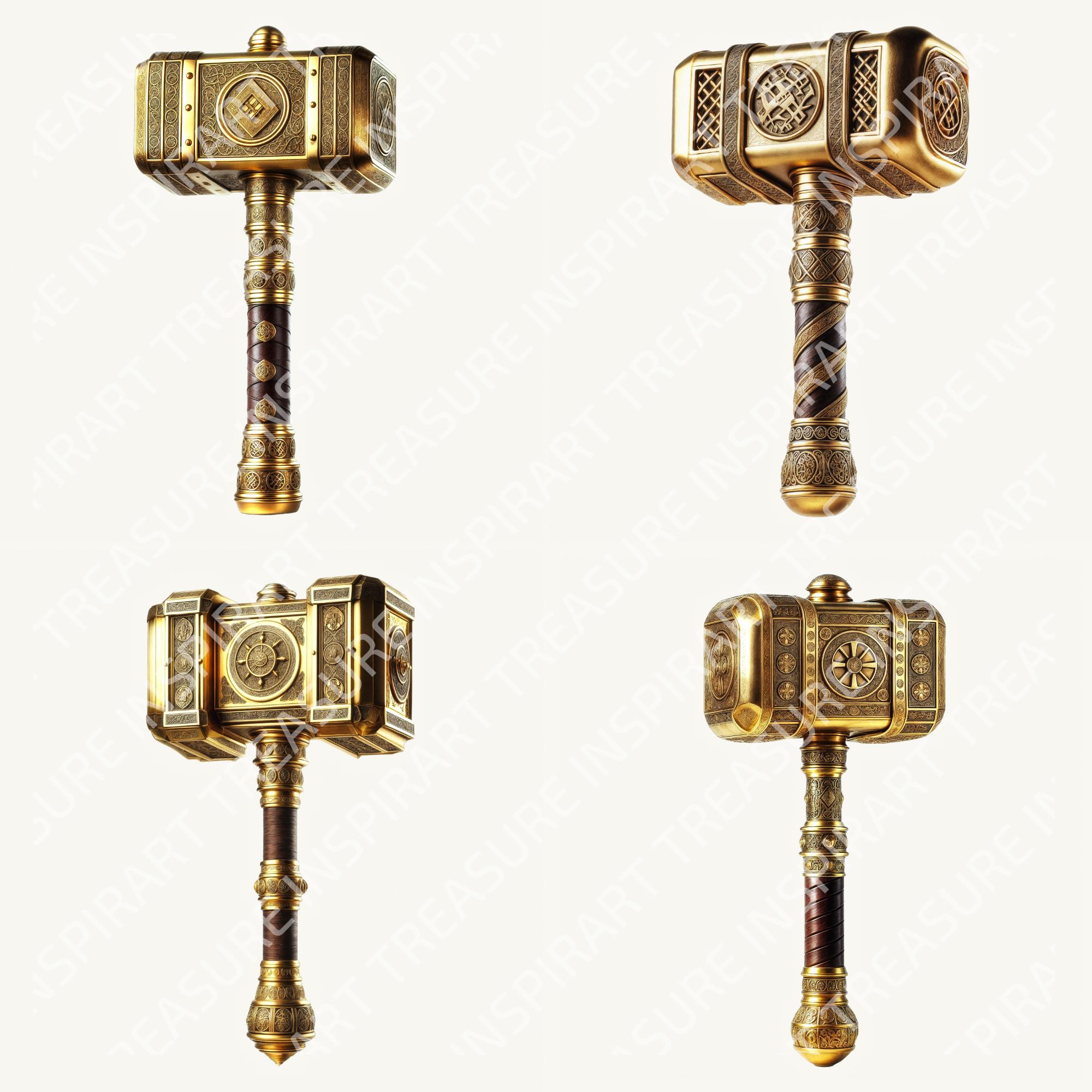 Golden War Hammer Clipart PNG Medieval Fantasy Weapon Combat Ready ...