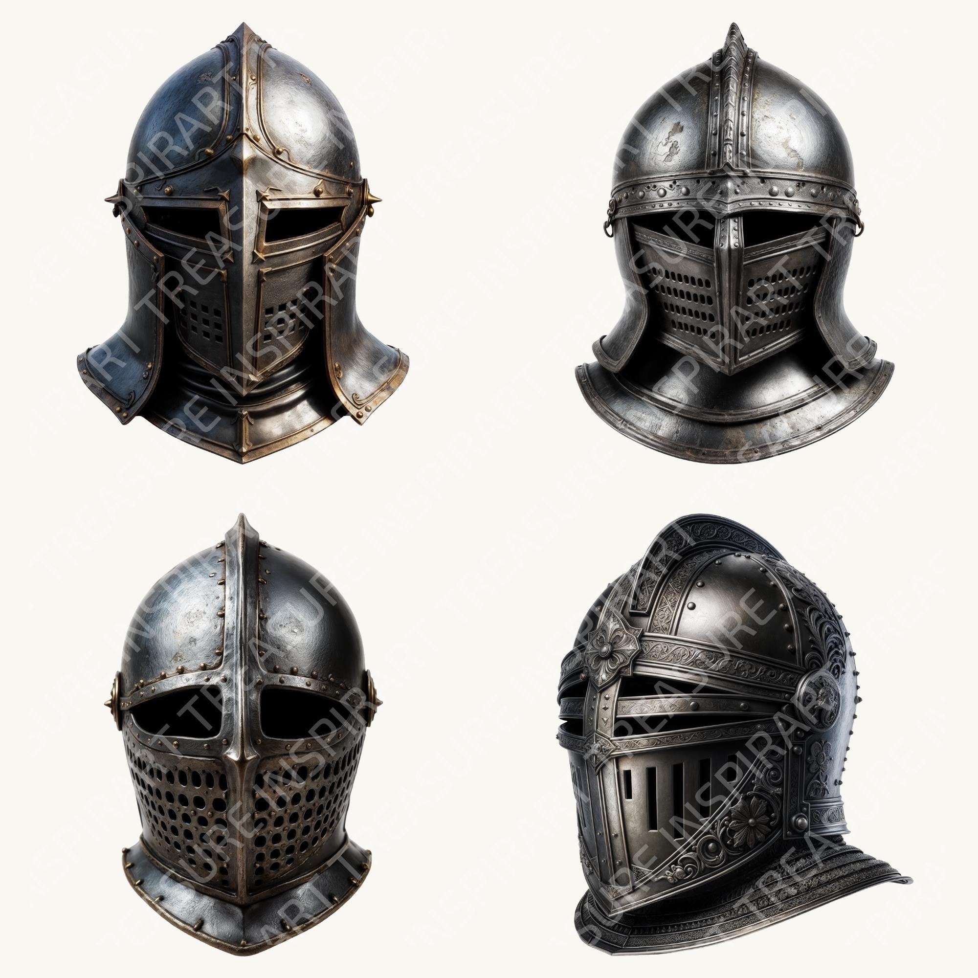 Fantasy Medieval Helmet Clipart Iron Warrior Helmet PNG Printable ...