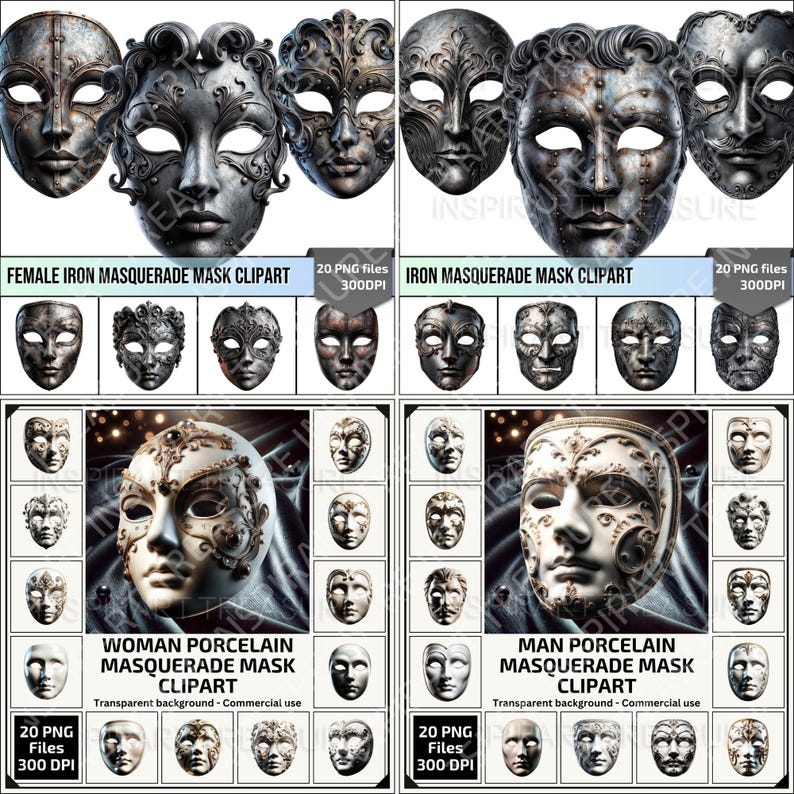 Victorian Masquerade Mask PNG Clipart Collection Printable Carnival ...