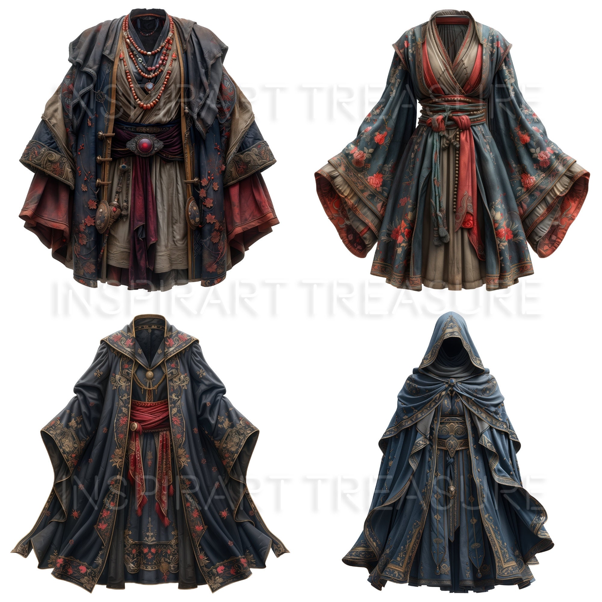 Cloak Medieval Wizard Robe Clipart, Priest Habit Magic Ceremonial Robe ...