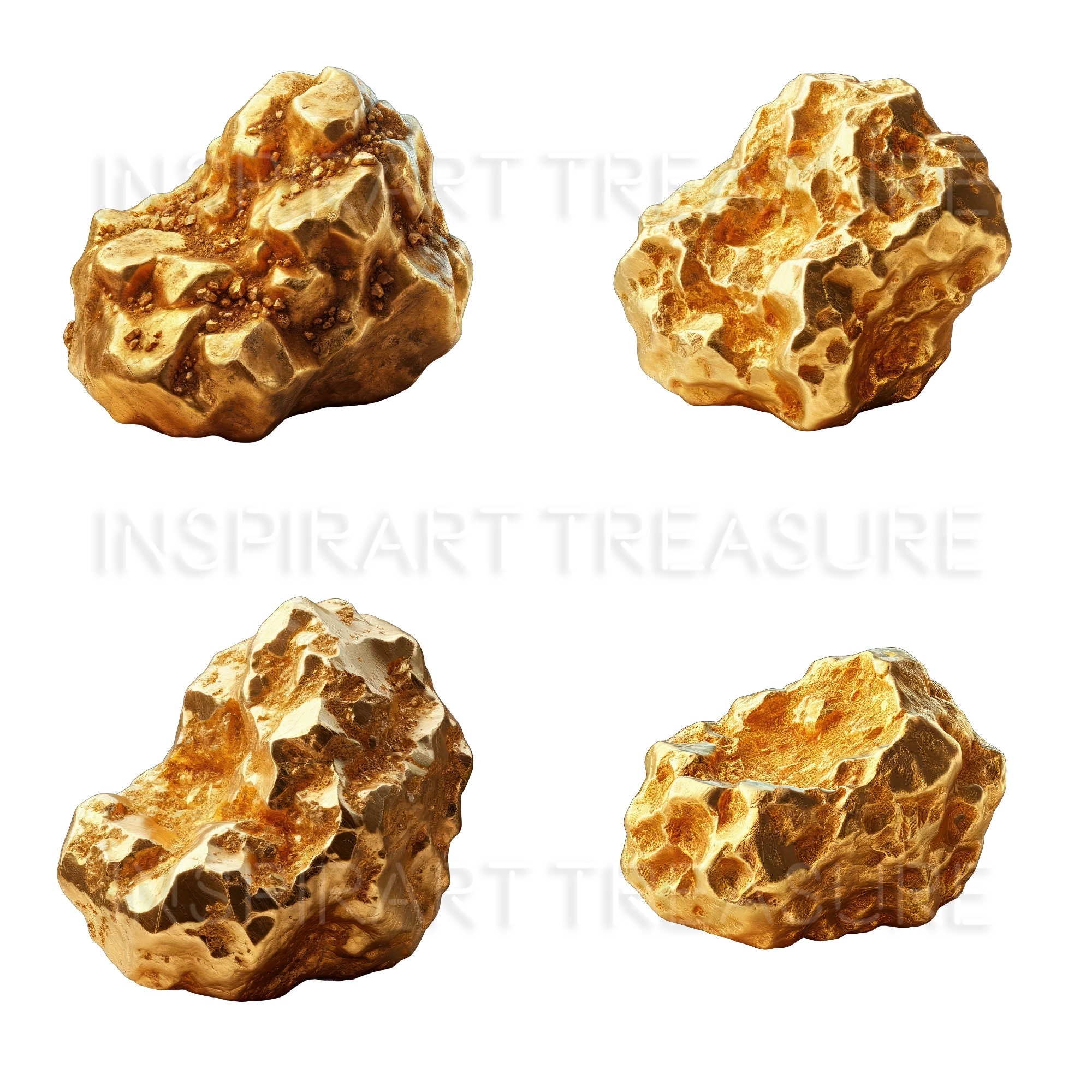 Raw Gold Clipart - Mining Art Collection, Nugget Gold Clipart, Perfect ...