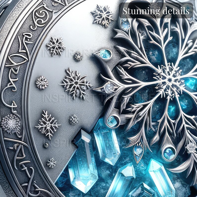 Enchanted Frost Locket Clipart, Enchanted Snowflake Digital Art ...
