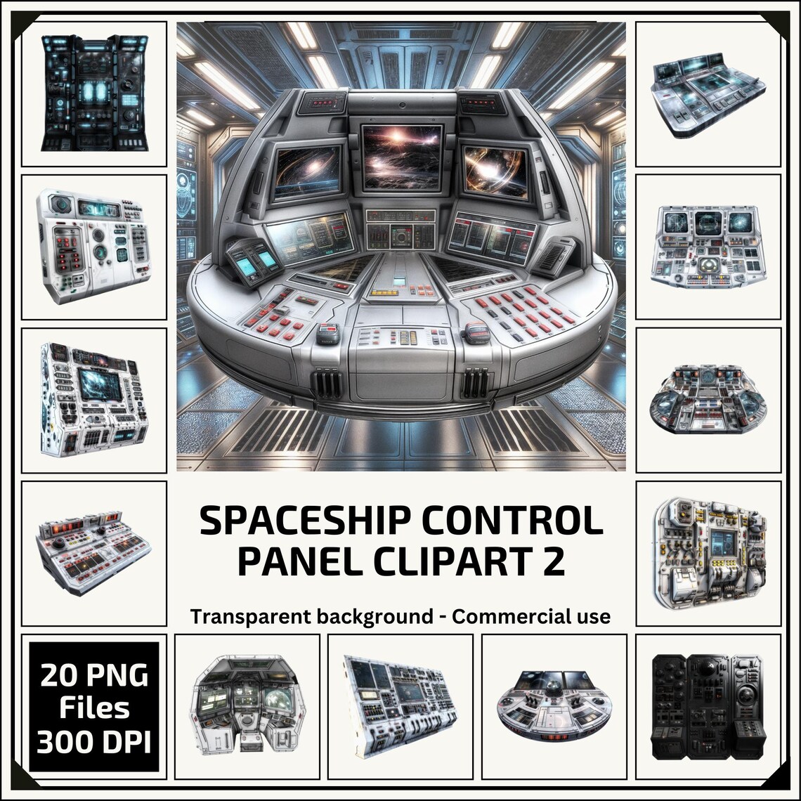 PNG Spaceship Control Panel Clipart Watercolor, Sci-fi Digital ...