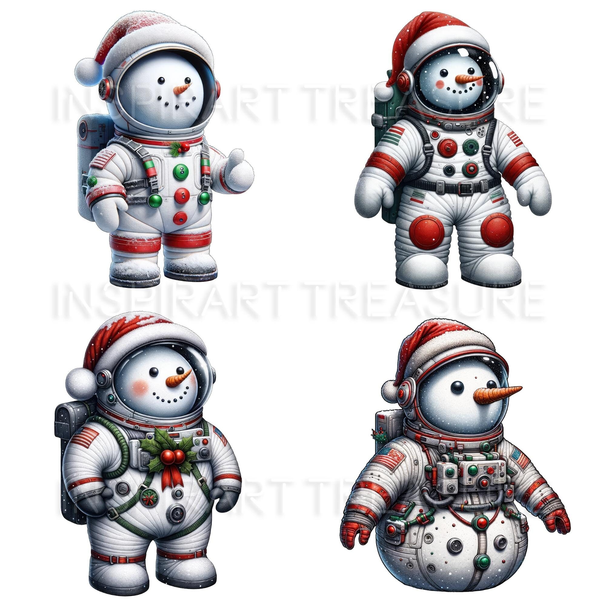 Snowman PNG Astronaut Snowman Clipart, Fun and Unique Digital Art for ...