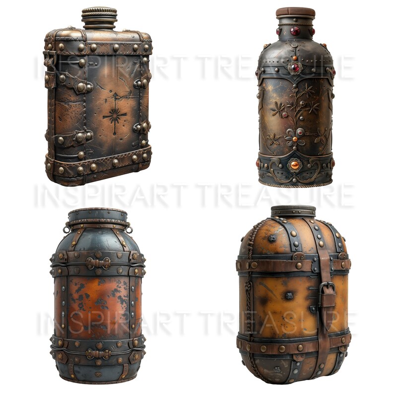 Travel Water Bottle Clipart, Small Bottle Flask Clipart, Dnd ...