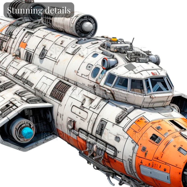 Watercolor Acrylpaint Spaceships , Spacecrafts, 14 High Quality Pngs ...